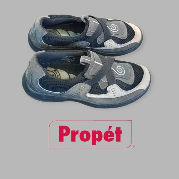 Propet | Shoes | Propet Shock Absorber Walking Shoes Black Leather Slip ...